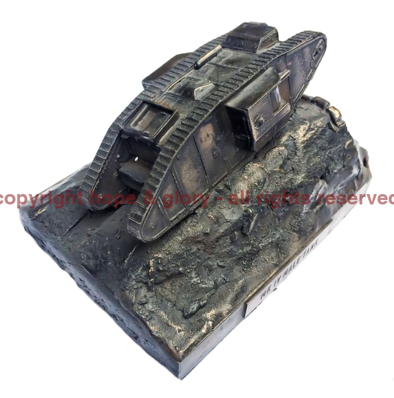 First World War Mark IV Male Tank 1/72 Cold Cast Bronze Military Statue