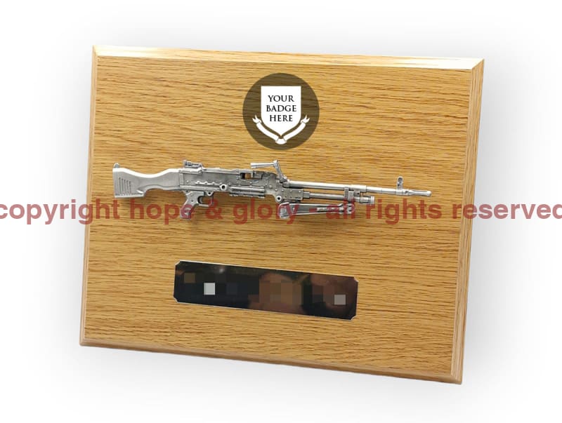 GPMG and CAP BADGE Large Wooden Military Plaque