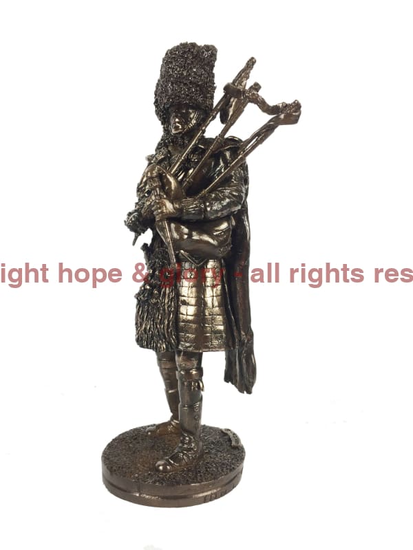 Royal Regiment of Scotland Piper Cold Cast Bronze Military Statue