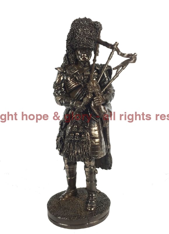 Royal Regiment of Scotland Piper Cold Cast Bronze Military Statue